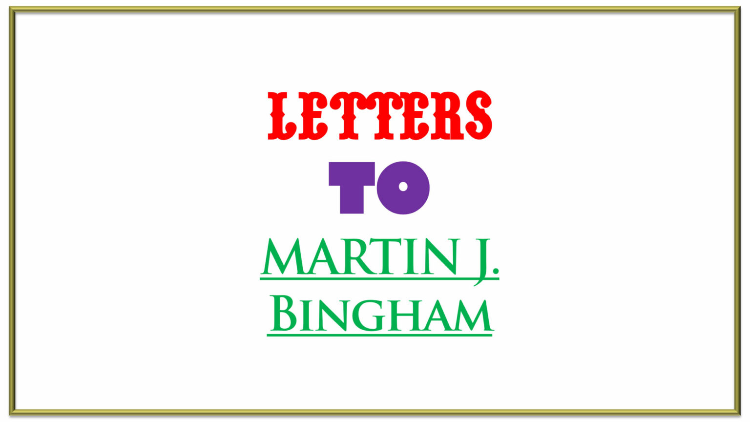 Letters to M. J. Bingham From V. T. Houteff - The Davidian Seventh-day ...