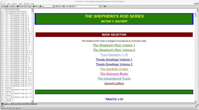 The Shepherd's Rod Folio || The Davidian Seventh-day Adventists Association