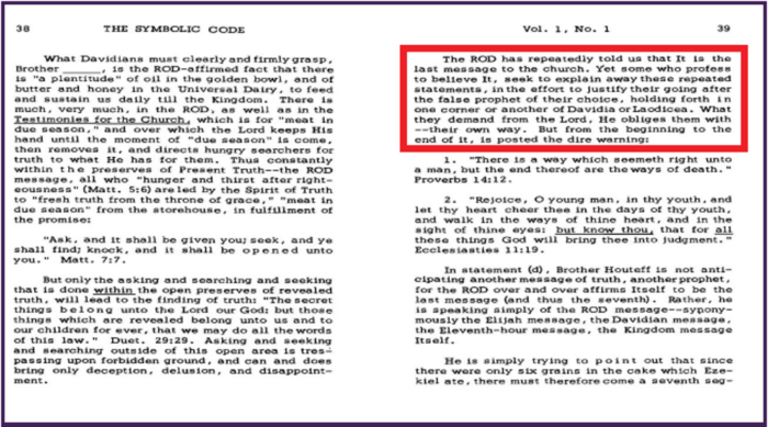 Volume 2021 The Symbolic Code Nos. 4-5-6 - The Davidian Seventh-day ...